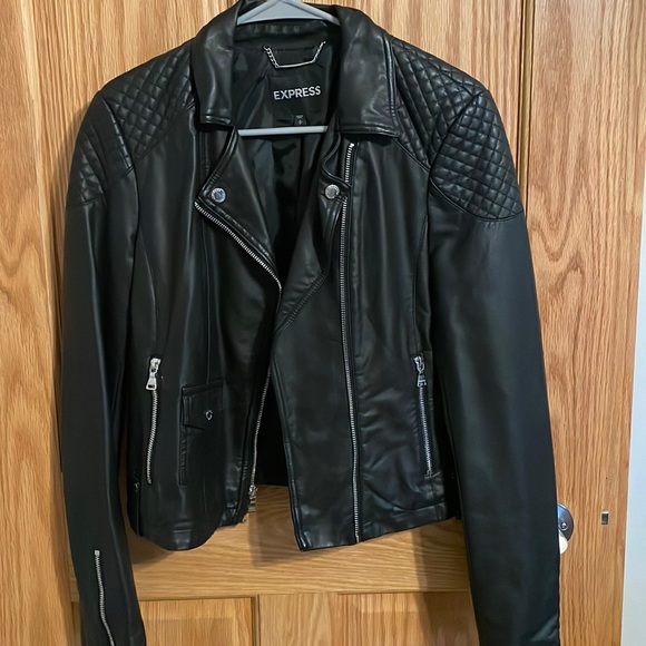 Express | Jackets & Coats | Womens Express Faux Leather Jacket Black ...